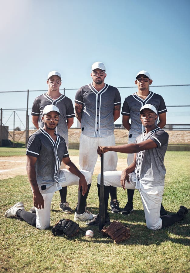The Royalty of Baseball. Portrait of a Group of Confident Young Men ...