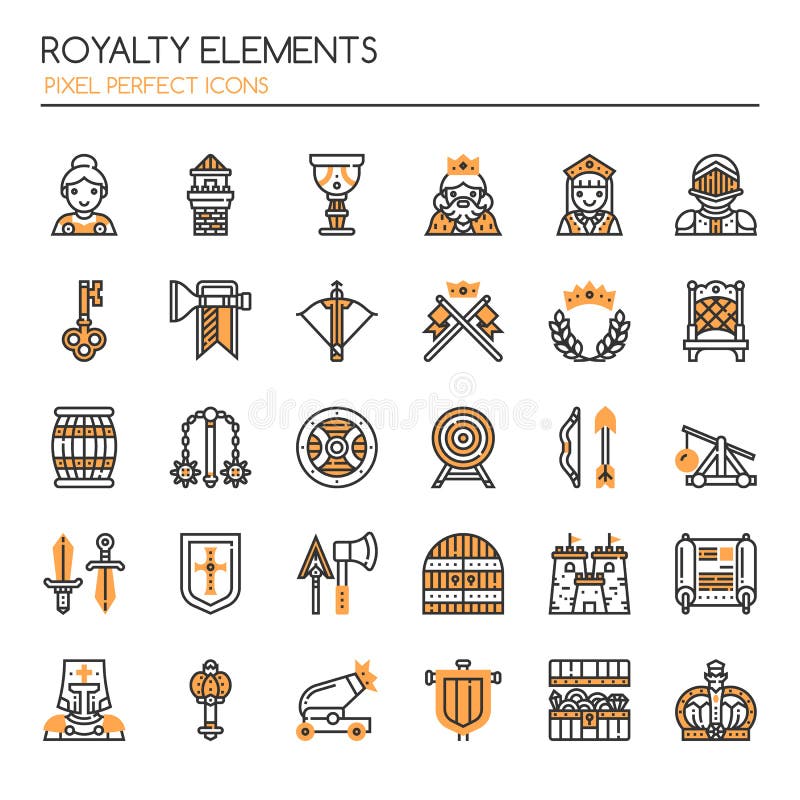 Vintage Royal Elements Set stock vector. Illustration of crown - 116753392