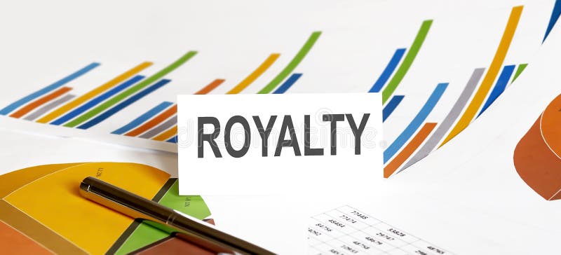 ROYALTY Text on Paper on Chart Background with Pen Stock Image - Image ...