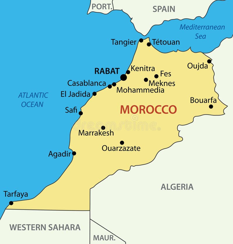 Carte du royaume du Maroc illustration de vecteur. Illustration du ...