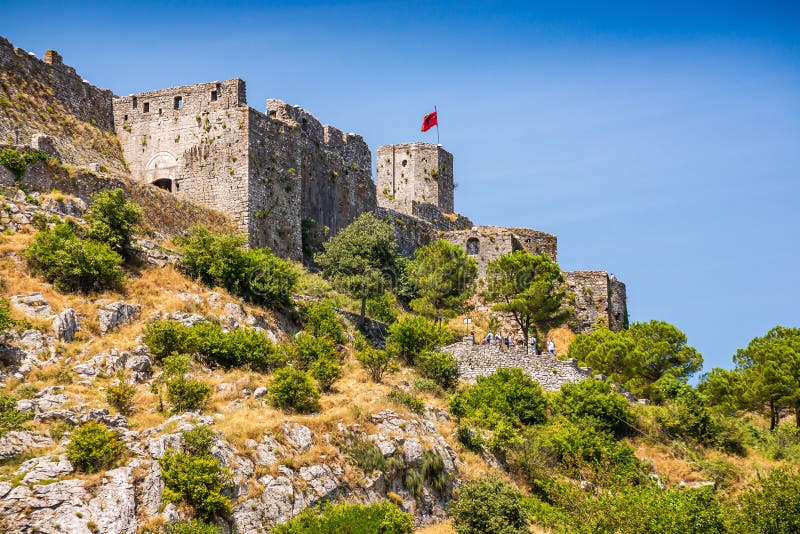 Rozafa Castle Rises Imposingly on Rocky Hill in Shkoder City, Albania ...