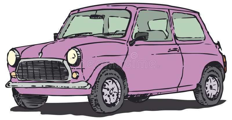 Roze auto vector illustratie. Illustration of gevormd - 23155801