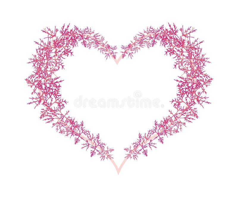 Prachtige Paarse Madeliefjes in Hartvorm Vector Illustratie ...