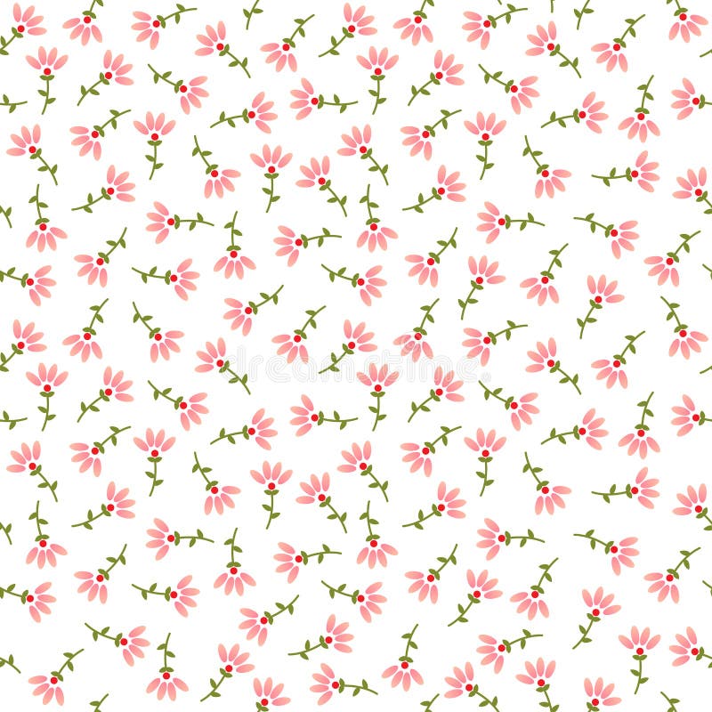 Roze Bloemen Naadloos Patroon Vector Illustratie - Illustration of stof ...