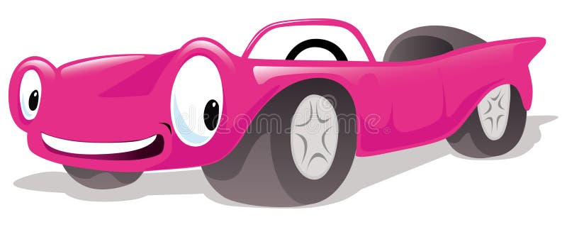 Beeldverhaal Grappige Rode Auto Vector Illustratie - Illustration of ...