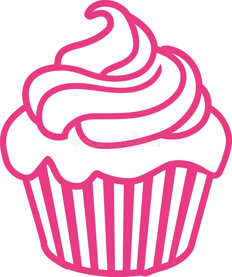 Cupcake Silhouette Lineart Object Reclameclipart Geïsoleerd Op Witte