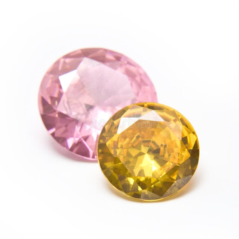 Roze en gele edelstenen stock afbeelding. Image of geel - 8289859