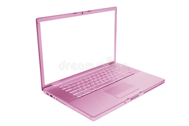 Roze en modieuze laptop stock foto. Image of toetsenbord - 6444036