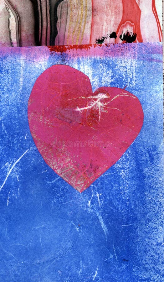 Het Schilderen Van Roze Hart Stock Illustratie - Illustration of acryl ...