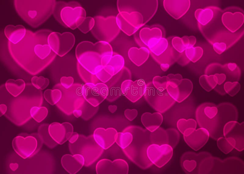 Roze Hart Bokeh Achtergrond Vector, Abstracte Vakantieachtergrond ...