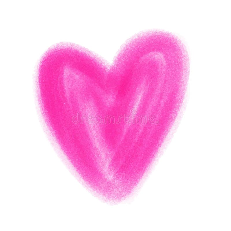 Roze Hart Geschilderde Waterverf Vectorillustratie Vector Illustratie ...