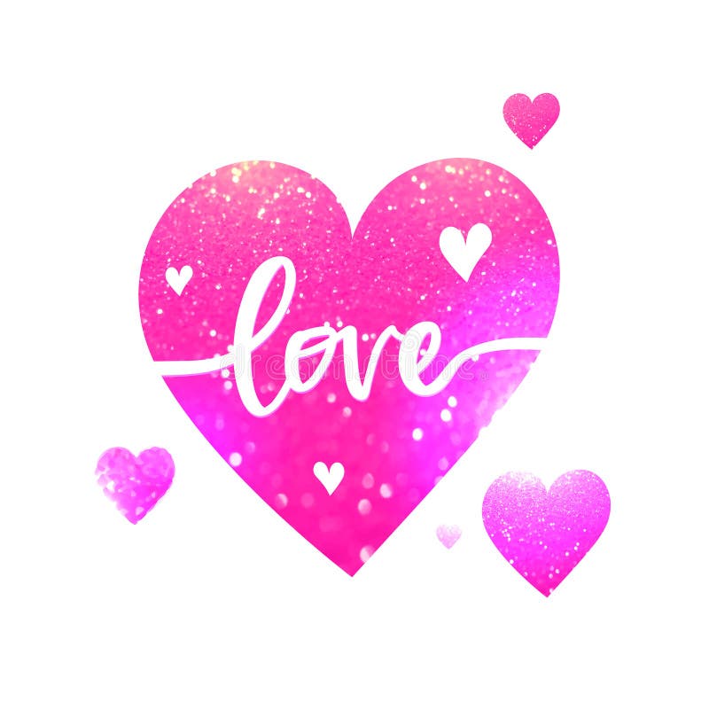 Roze Hart Met Tekst Voor De Dag Van Valentine Stock Illustratie ...