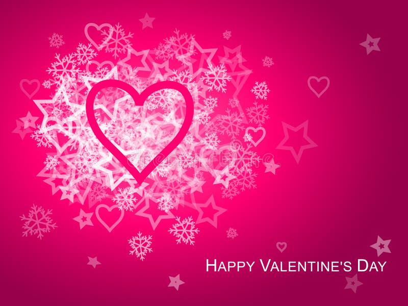 Roze Hart Valentine Card vector illustratie. Illustration of roze ...