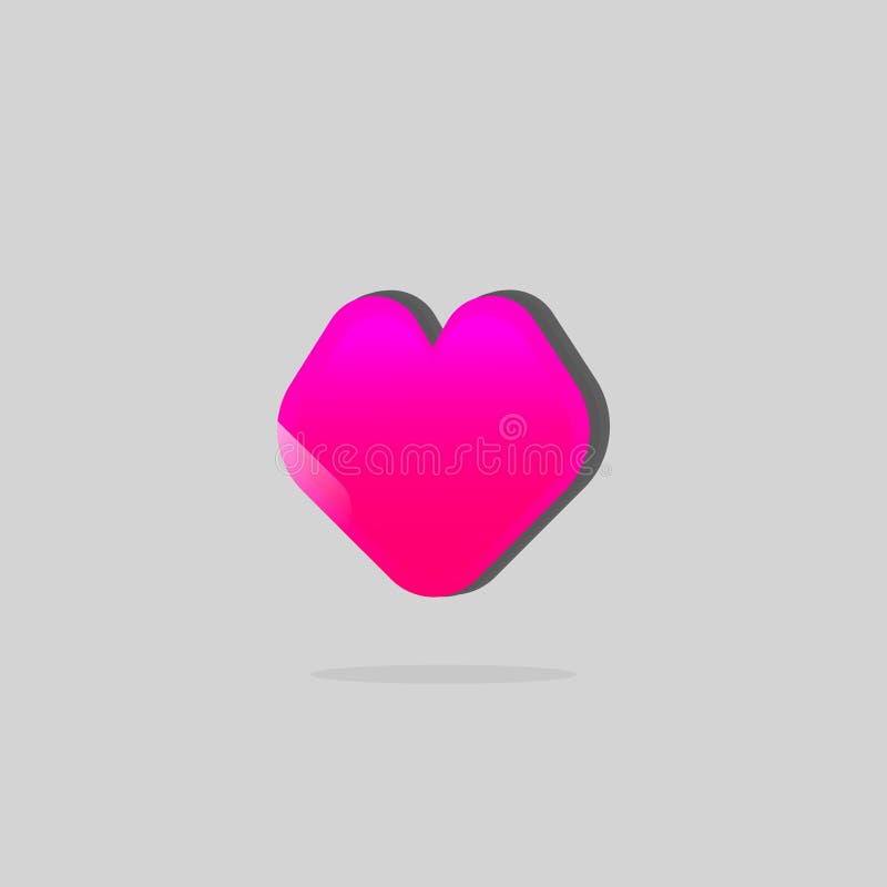 Roze Hart Vlak Pictogram Meisjeshart Het Hart Van Emo Stock Illustratie ...
