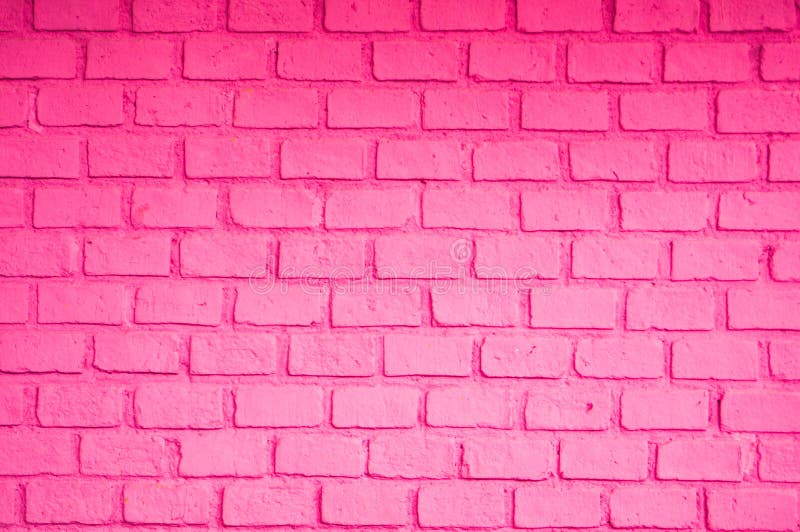 Roze Kleur Van Bakstenen Muur Stock Afbeelding - Image of decoratie ...