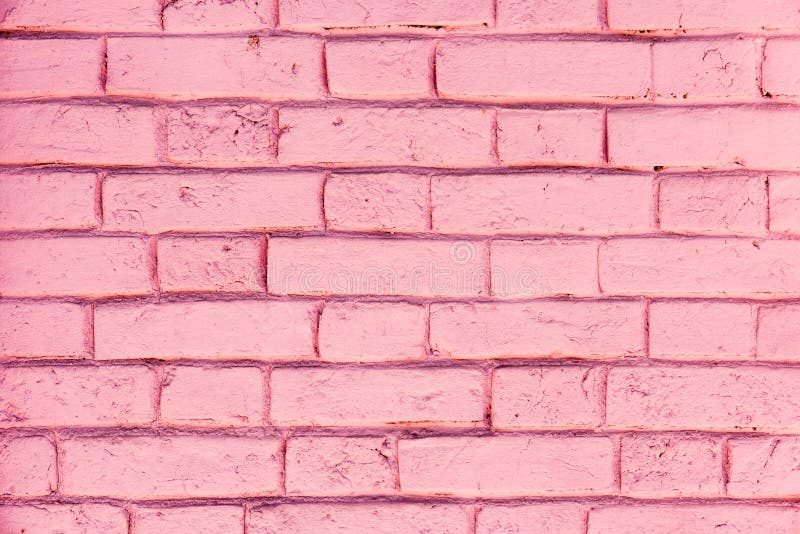 Roze Kleur Van De Achtergrond Van De Bakstenen Muurtextuur Stock ...