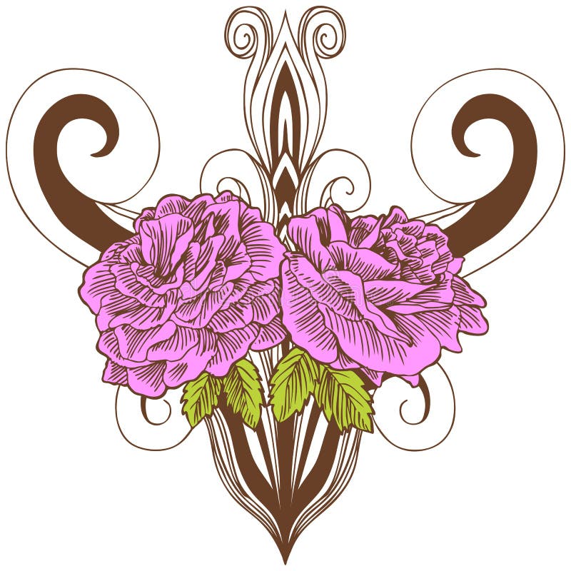 Roze nam Patroon toe vector illustratie. Illustration of bloem - 9667555