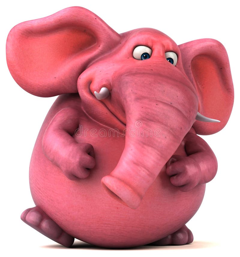 Roze Olifant - 3D Illustratie Stock Illustratie - Illustration of wild ...