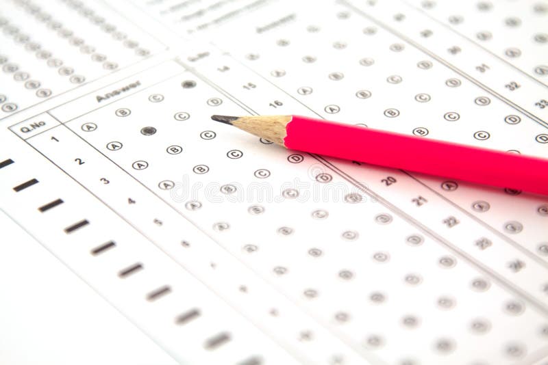 Roze Potlood En De Antwoorden Stock Foto - Image of vragen ...