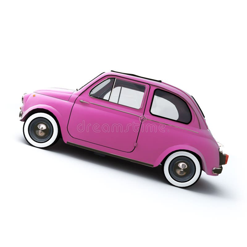 Roze retro auto stock illustratie. Illustration of vervoer - 4371790