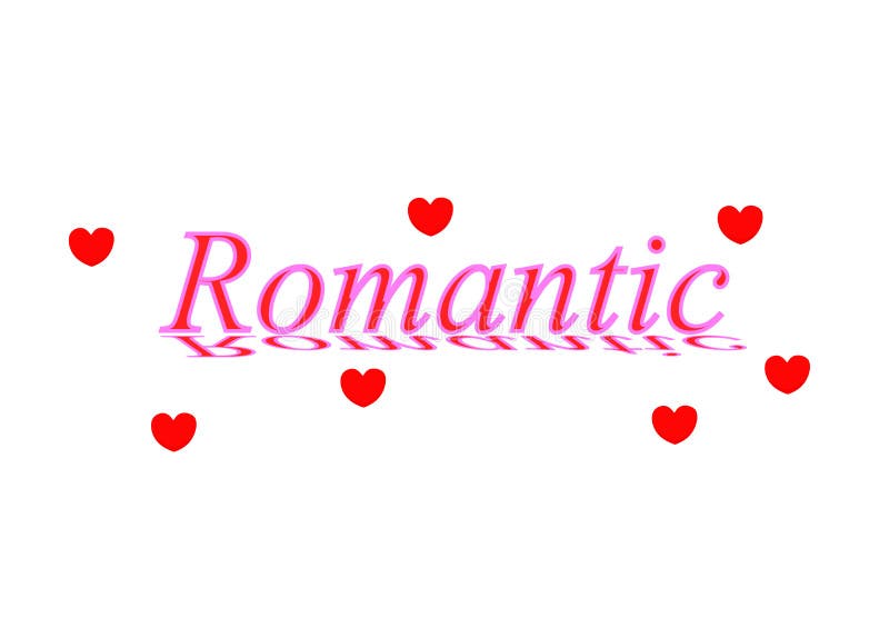 Romantische Woordbanner Ontwerp Achtergrondkaart Vector Illustratie - Illustration of ontwerp ...