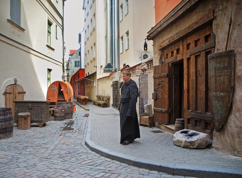 Rozengrals Restaurant in Riga Stock Image - Image of barrel, tables ...