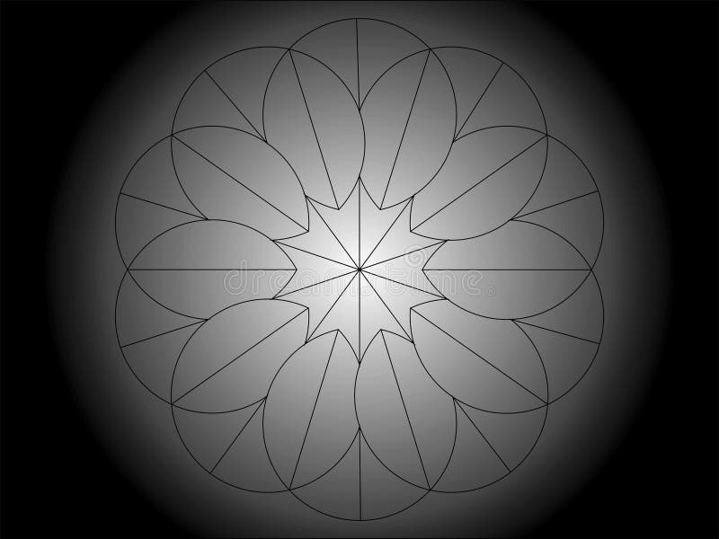Illustration Showing a Geometric Figure in the Form of a Rosette. Stock ...