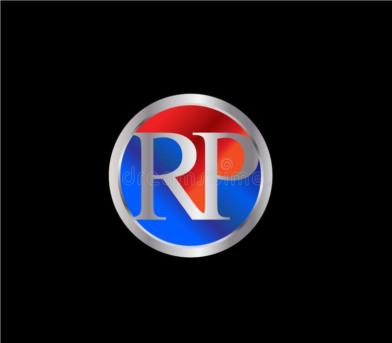 RP Initial Circle Shape Red Blue Silver Color Later Logo Design Stock ...