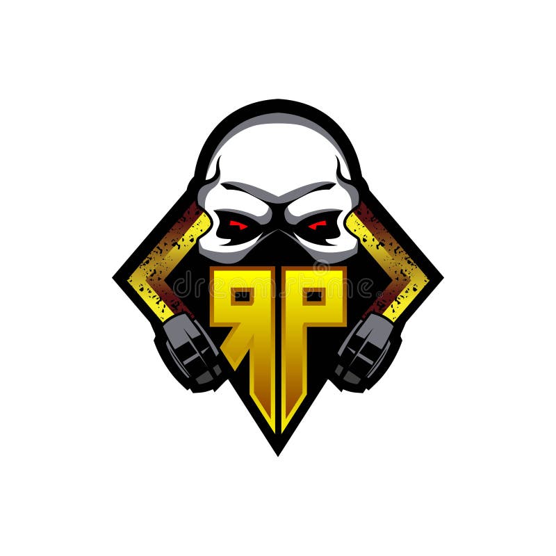 RP Logo Monogram with Skull Shape Designs Template Stock Vector ...