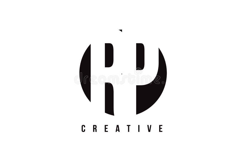 RP R P White Letter Logo Design with Circle Background. Stock Vector ...