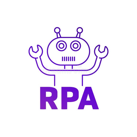 RPA Bot Icon, Robotic Process Automation Stock Vector - Illustration of ...