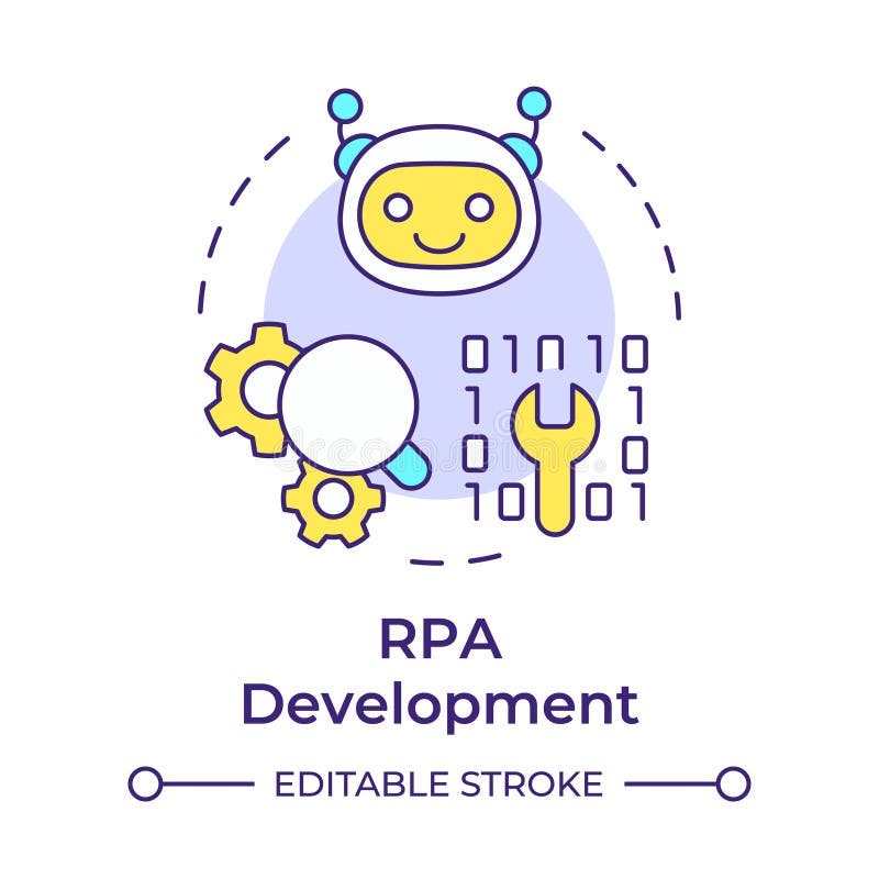 RPA Development Multi Color Concept Icon Stock Vector - Illustration of ...