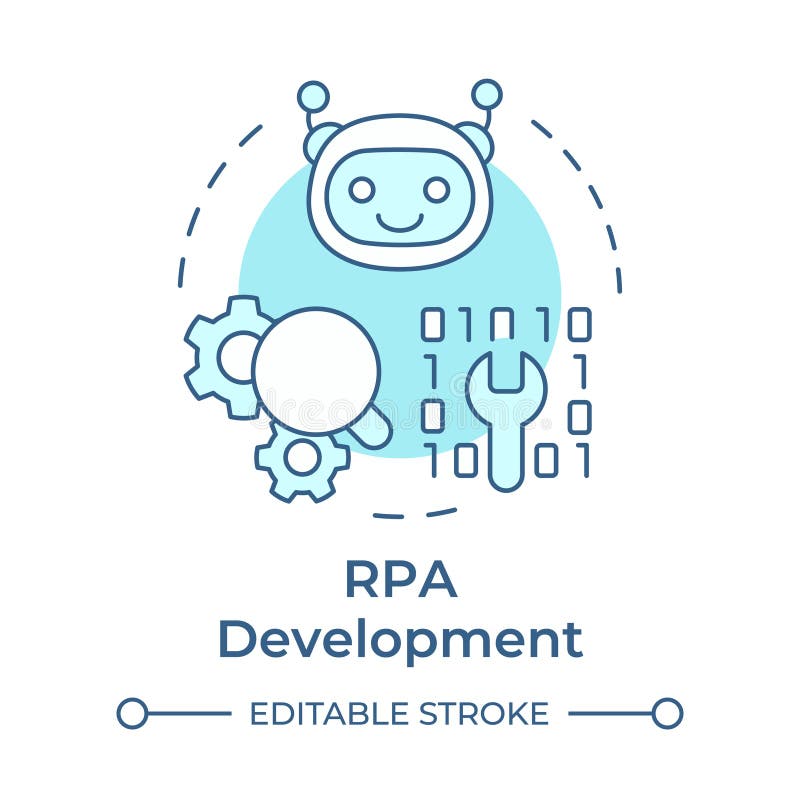 RPA Development Soft Blue Concept Icon Stock Vector - Illustration of ...
