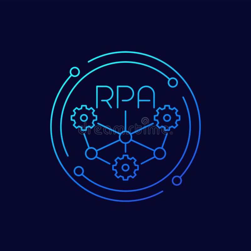 RPA Icon, Robotic Process Automation Linear Design Stock Vector ...