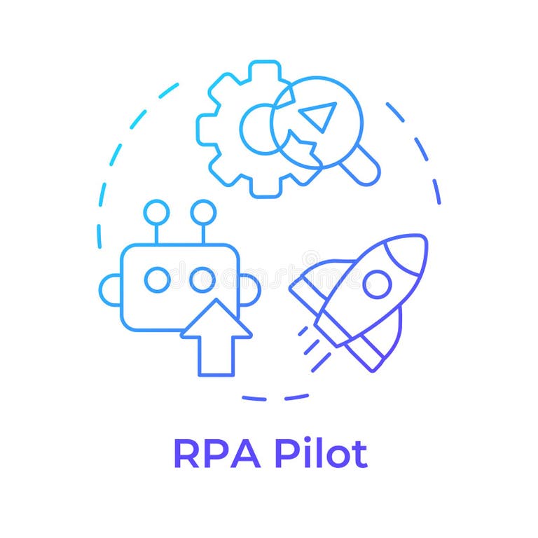RPA Pilot Blue Gradient Concept Icon Stock Vector - Illustration of ...