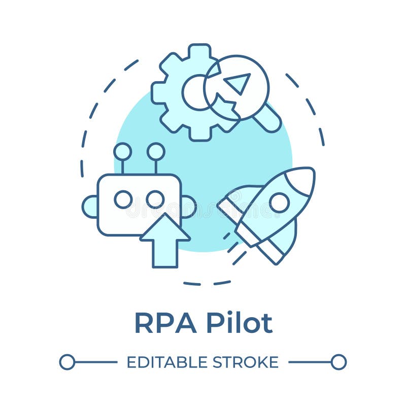 RPA Pilot Soft Blue Concept Icon Stock Vector - Illustration of flat, conceptual: 349079484