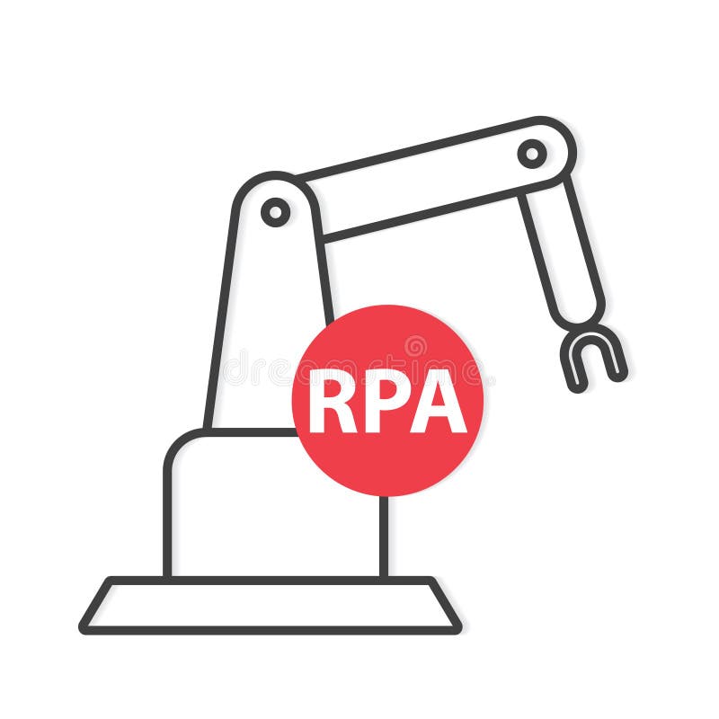 RPA Robotic Process Automation Acronym and Industry Robot Icon Stock ...