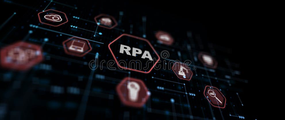 RPA Robotic Process Automation. Big Data and Business Concept Stock ...