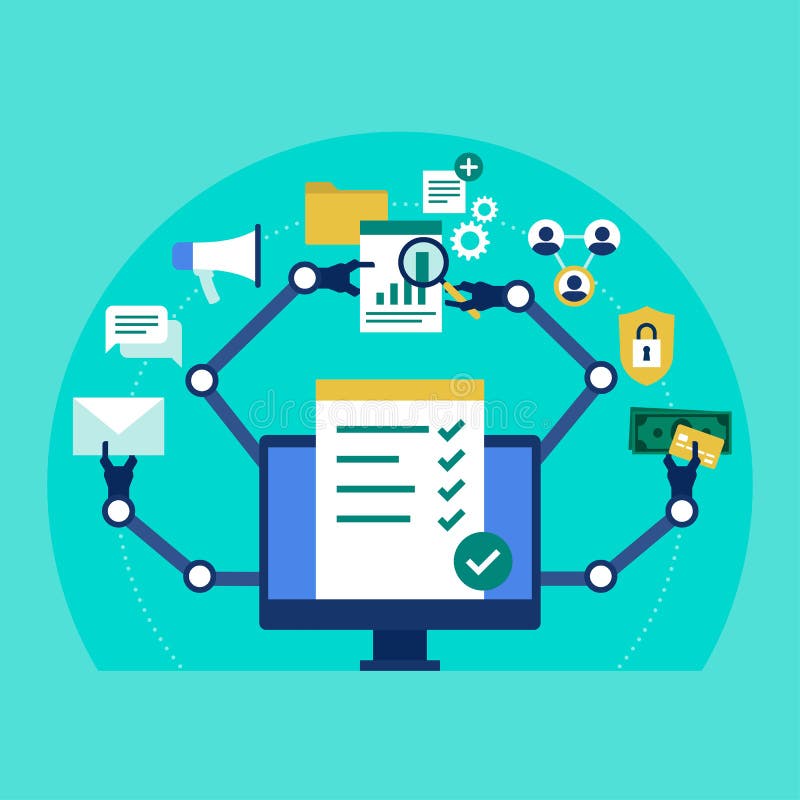RPA Robotic Process Automation Concept Stock Vector - Illustration of ... RPA Robotic Process Automation Concept Stock Vector - Illustration of ...