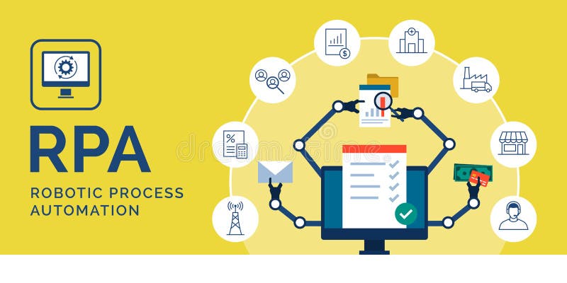 RPA Robotic Process Automation Concept Stock Vector - Illustration of ... RPA Robotic Process Automation Concept Stock Vector - Illustration of ...