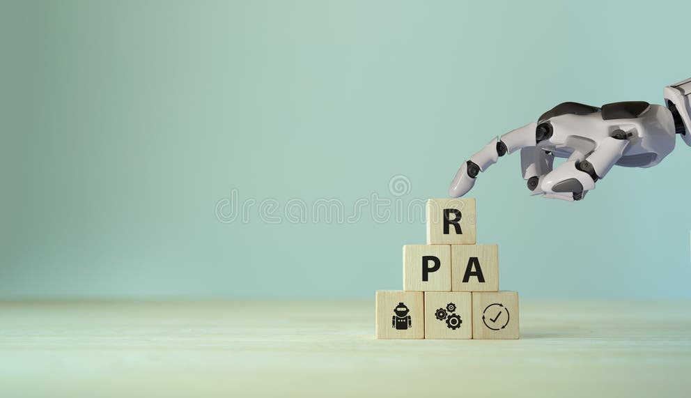 RPA Robotic Process Automation Innovation Concept. Robotic Hand ...