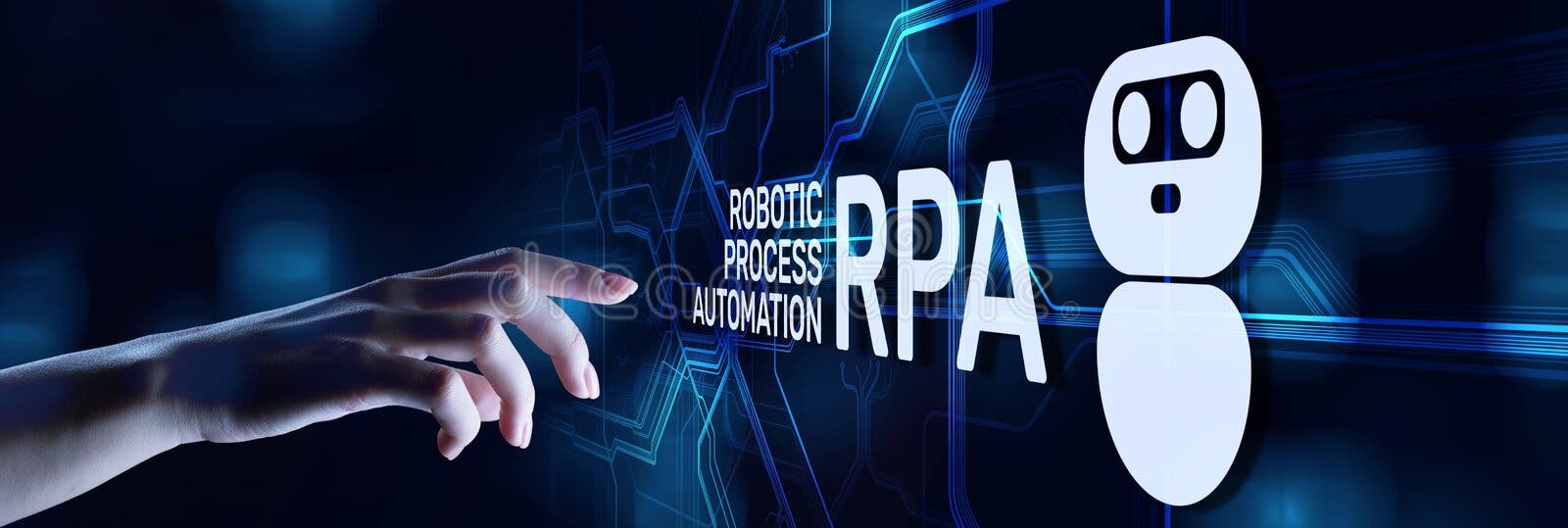 RPA Robotic Process Automation Innovation Technology Concept on Virtual ...