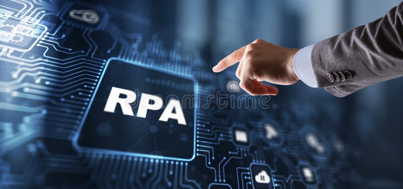 RPA Robotic Process Automation System. Artificial Intelligence Concept ... RPA Robotic Process Automation System. Artificial Intelligence Concept ...