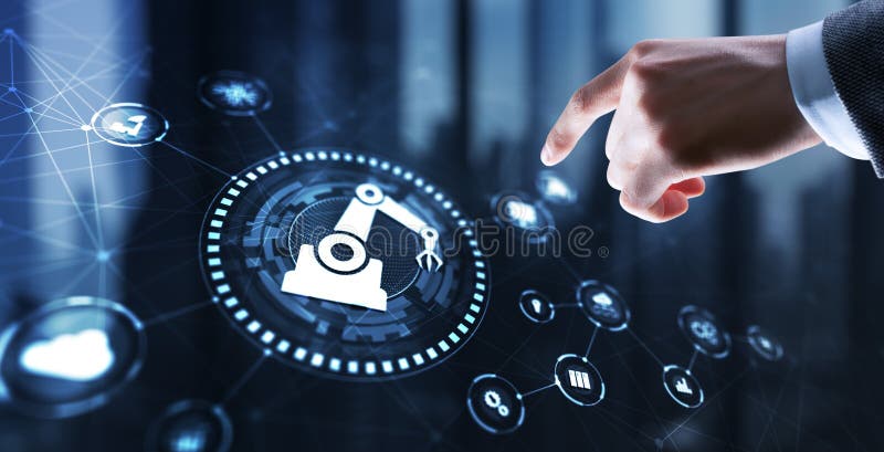 RPA Robotic Process Automation System. Artificial Intelligence Concept ...