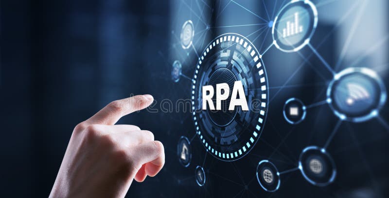 RPA Robotic Process Automation System. Artificial Intelligence Concept ...