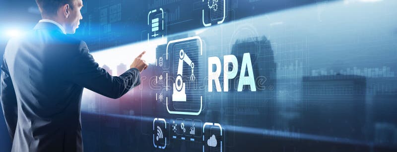 RPA Robotic Process Automation System. Big Data and Business Concept ...