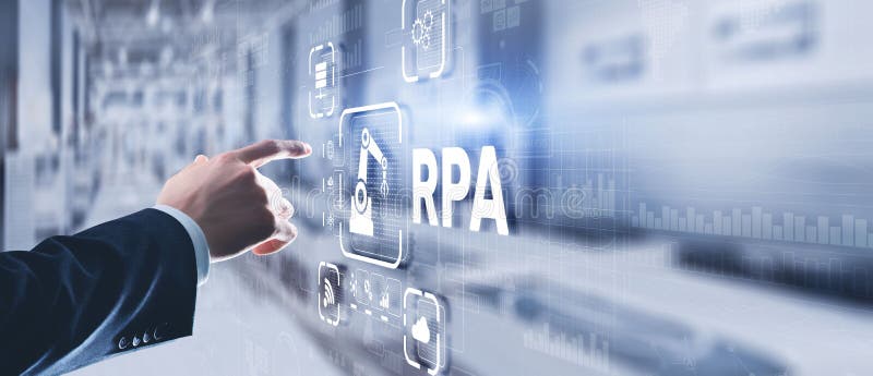 RPA Robotic Process Automation System. Big Data and Business Concept ...