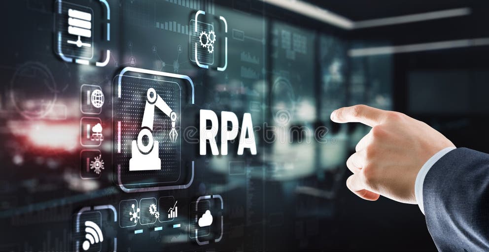 RPA Robotic Process Automation System. Big Data and Business Concept ...
