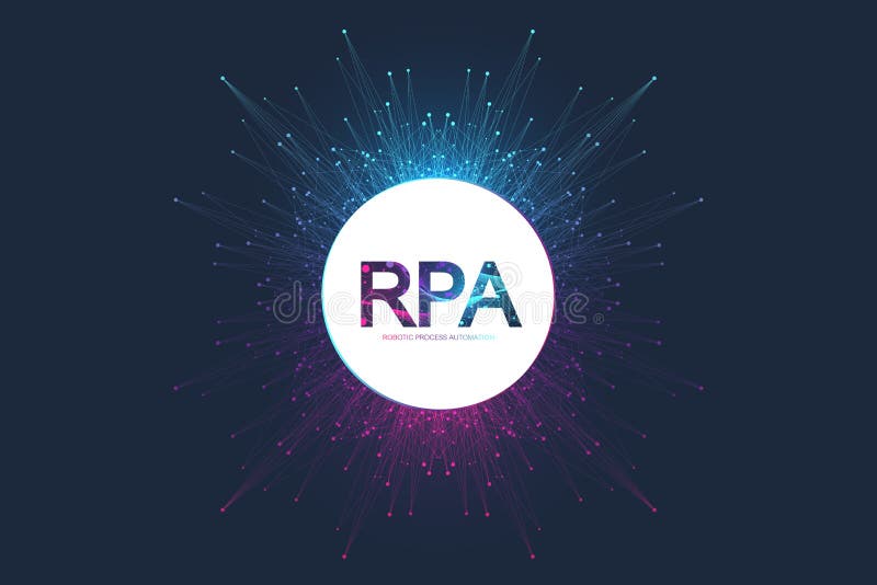 RPA Robotic Process Automatisation. Futuristic Banner Template Concept ...