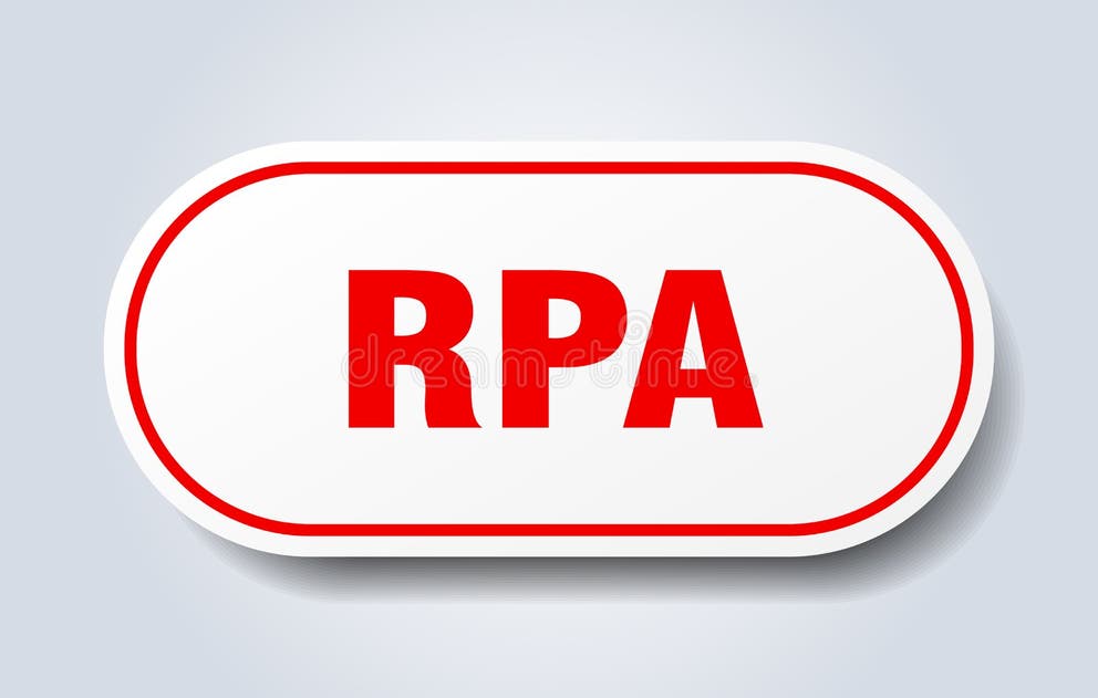 Rpa Sign. Rounded Isolated Button. White Sticker Stock Vector ...